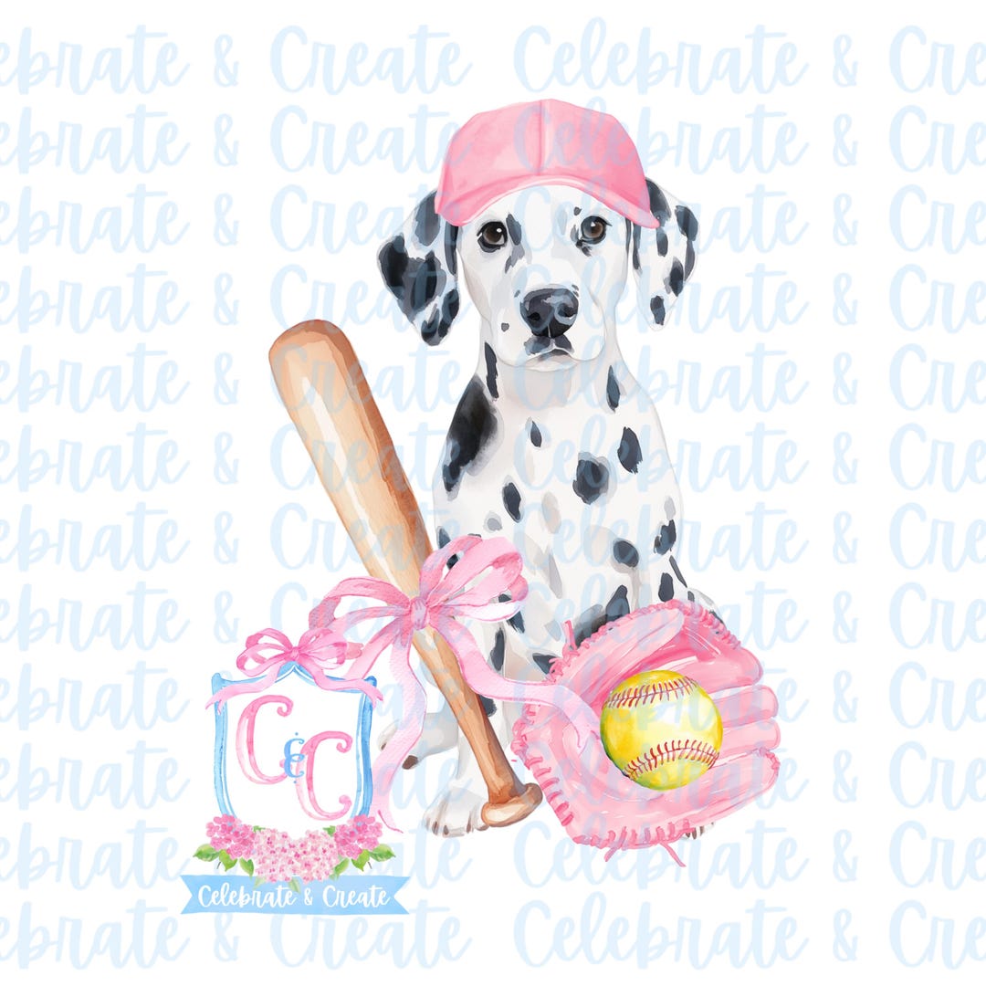 Dalmatian Watercolor PNG Clipart Clip Art Pink Softball Soft Ball Dog ...