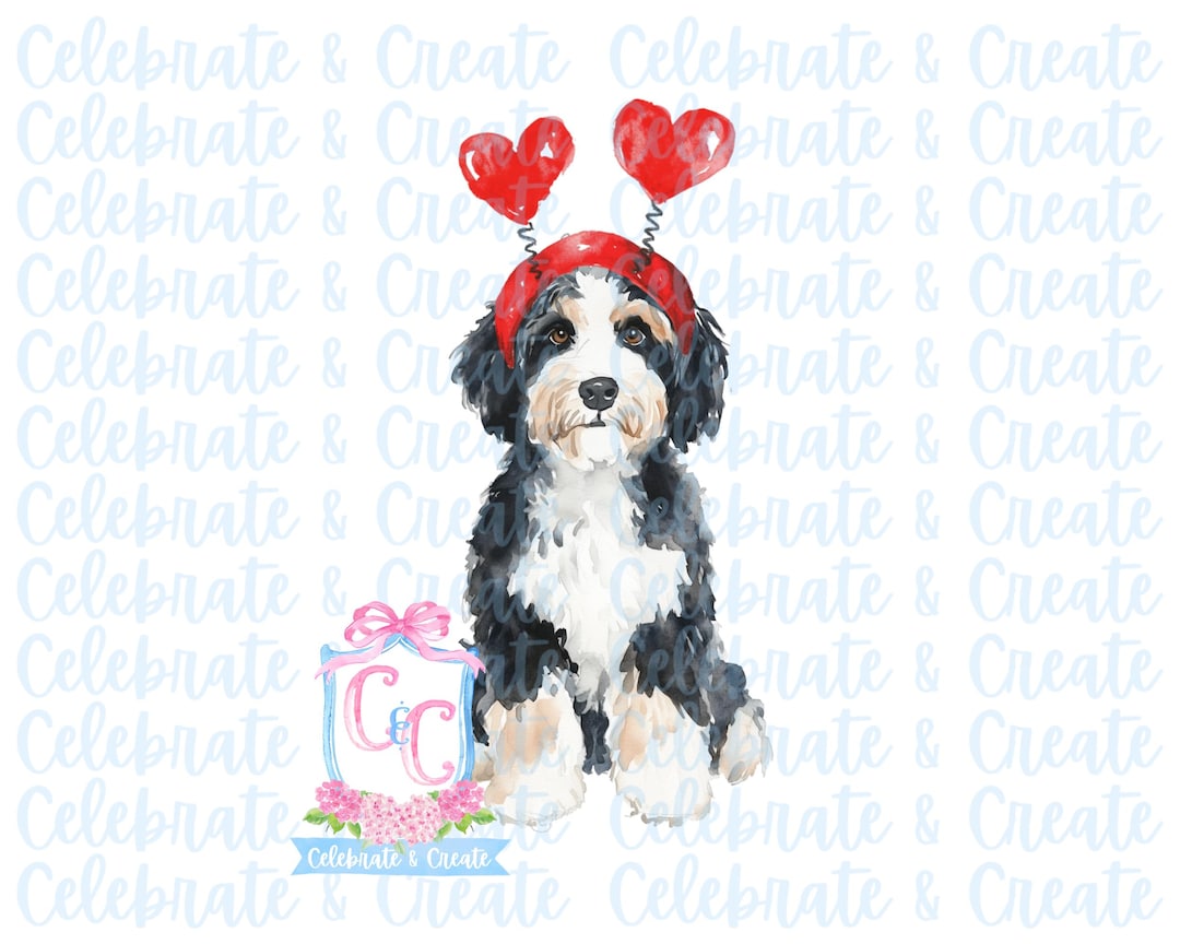 Watercolor Bernedoodle Bernese Mountain Doodle Saint Bernard Dog PNG ...