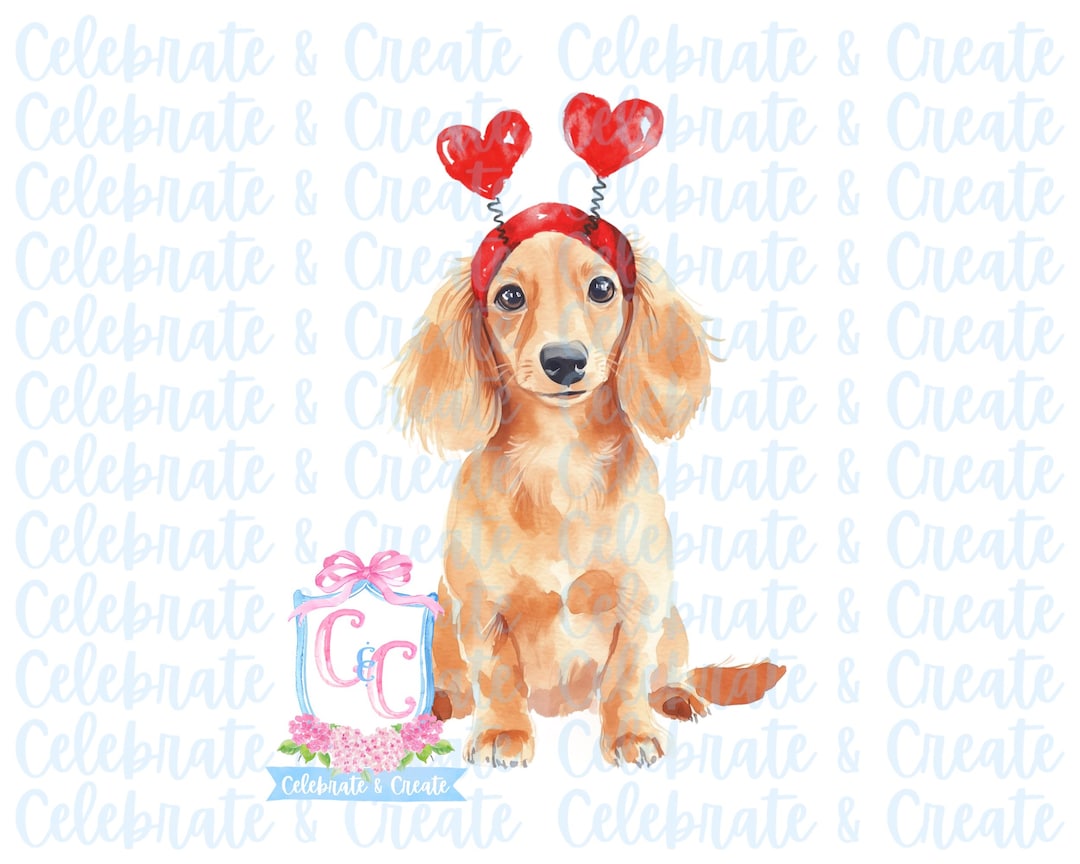 Watercolor Long Haired Dachshund Weenie Weiner Dog PNG Clipart ...