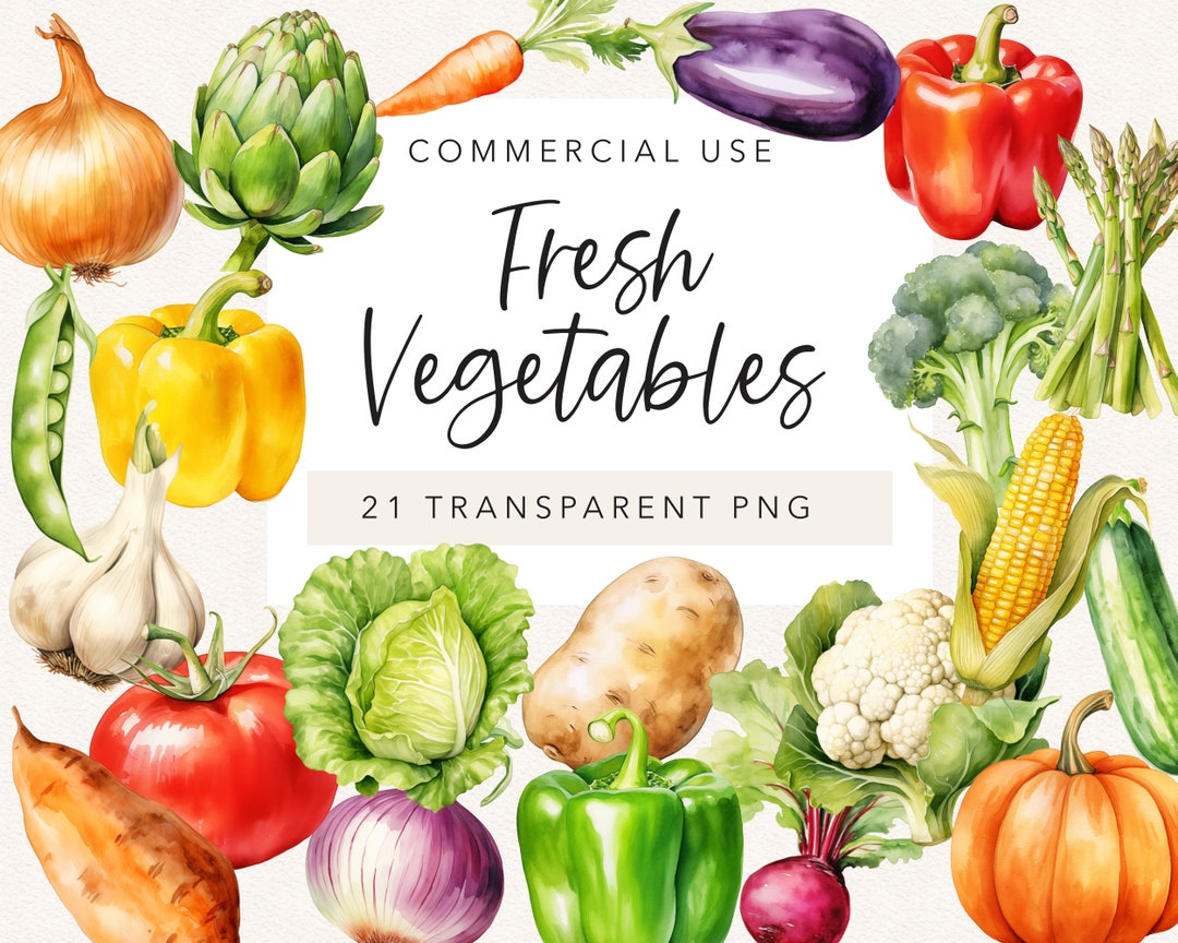 Watercolor Fresh Vegetables PNG Clip Art Clipart Party Invitation ...