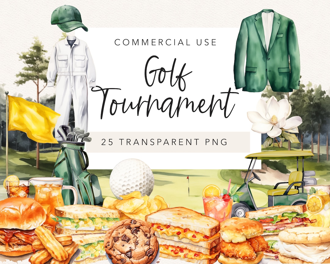 Watercolor Golf Tournament PNG Clip Art Clipart Party Invitation ...