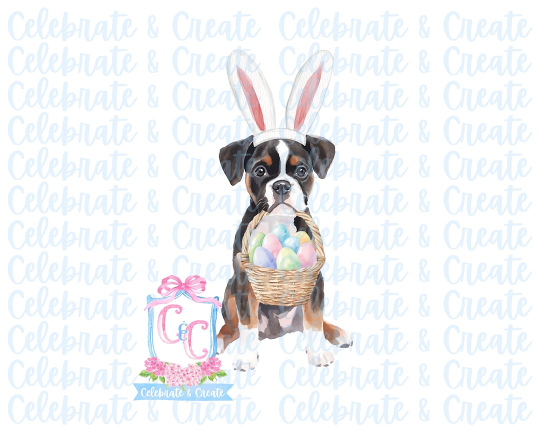 Brindle Boxer Watercolor Dog Puppy PNG Clip Art Clipart Grandmillennial ...