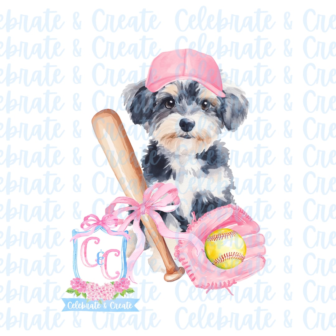 Mini Aussiedoodle Watercolor PNG Clipart Clip Art Pink Softball Soft ...
