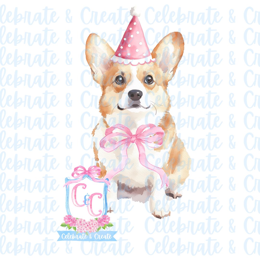Corgi Watercolor Dog Puppy PNG Clip Art Clipart Grandmillennial Preppy ...