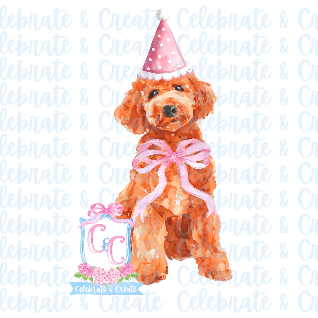 Copper Red Goldendoodle Golden Doodle Labradoodle Watercolor Dog Puppy ...