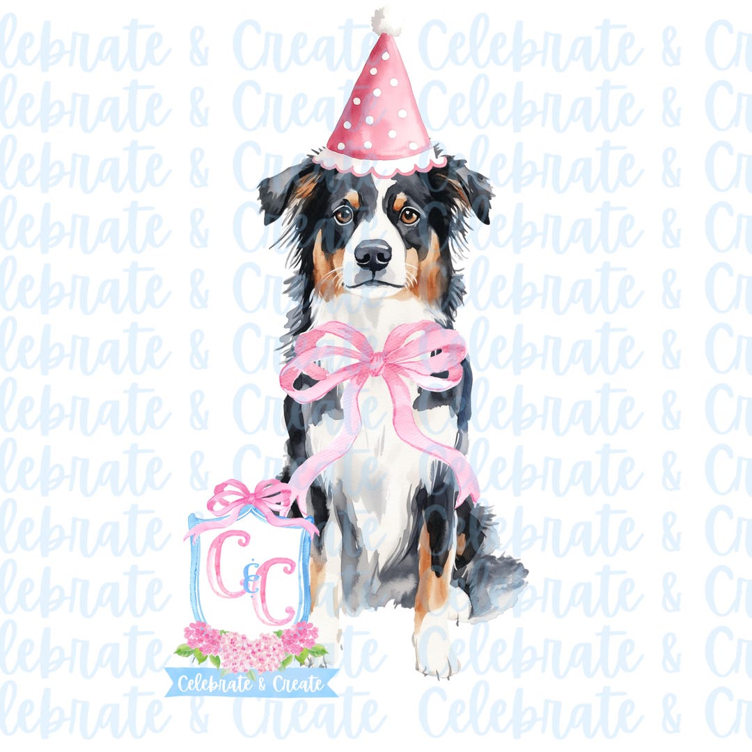 Aussie Australian Shepherd Cattle Sheep Watercolor Dog Puppy PNG Clip ...