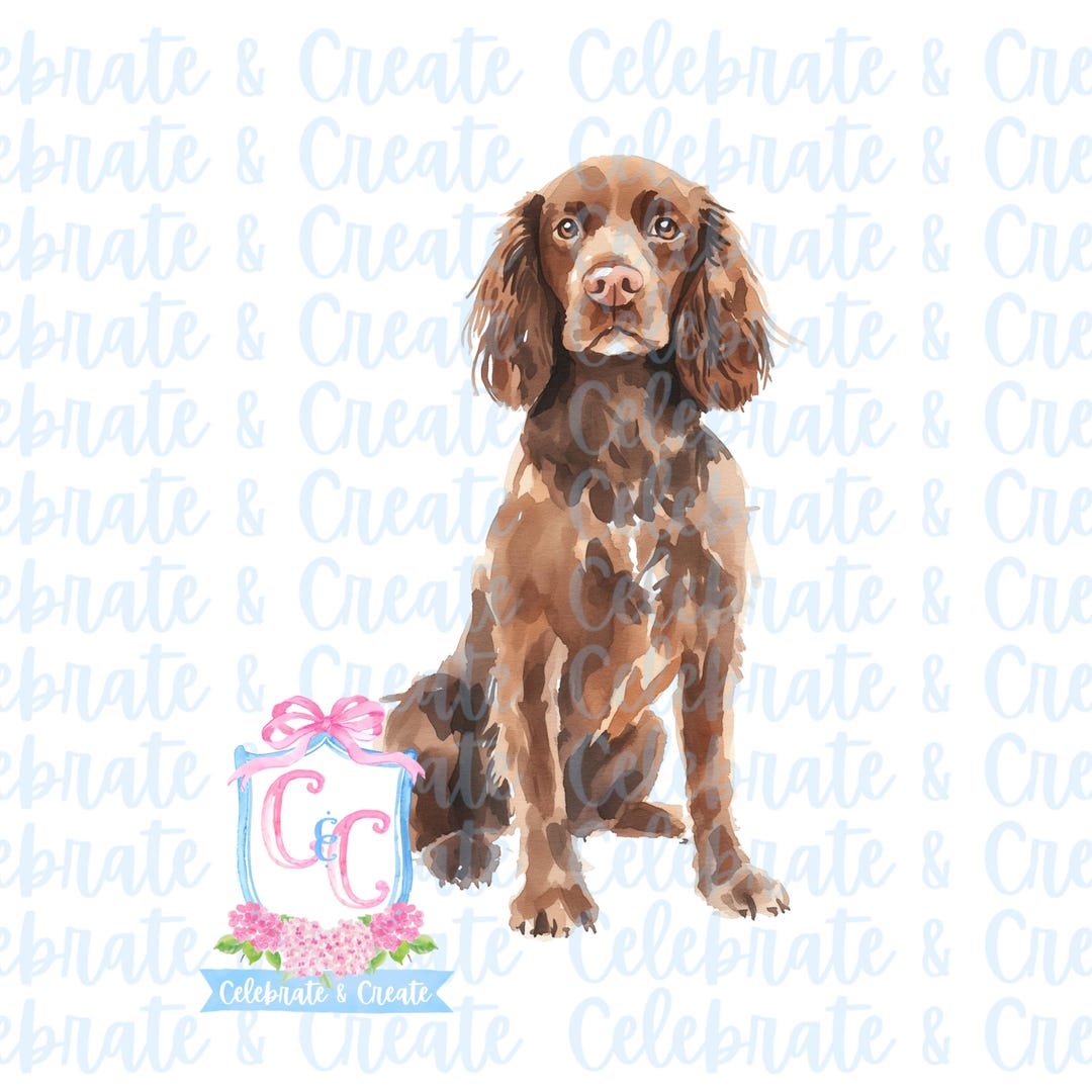 Watercolor Dog Puppy Boykin Spaniel - Etsy
