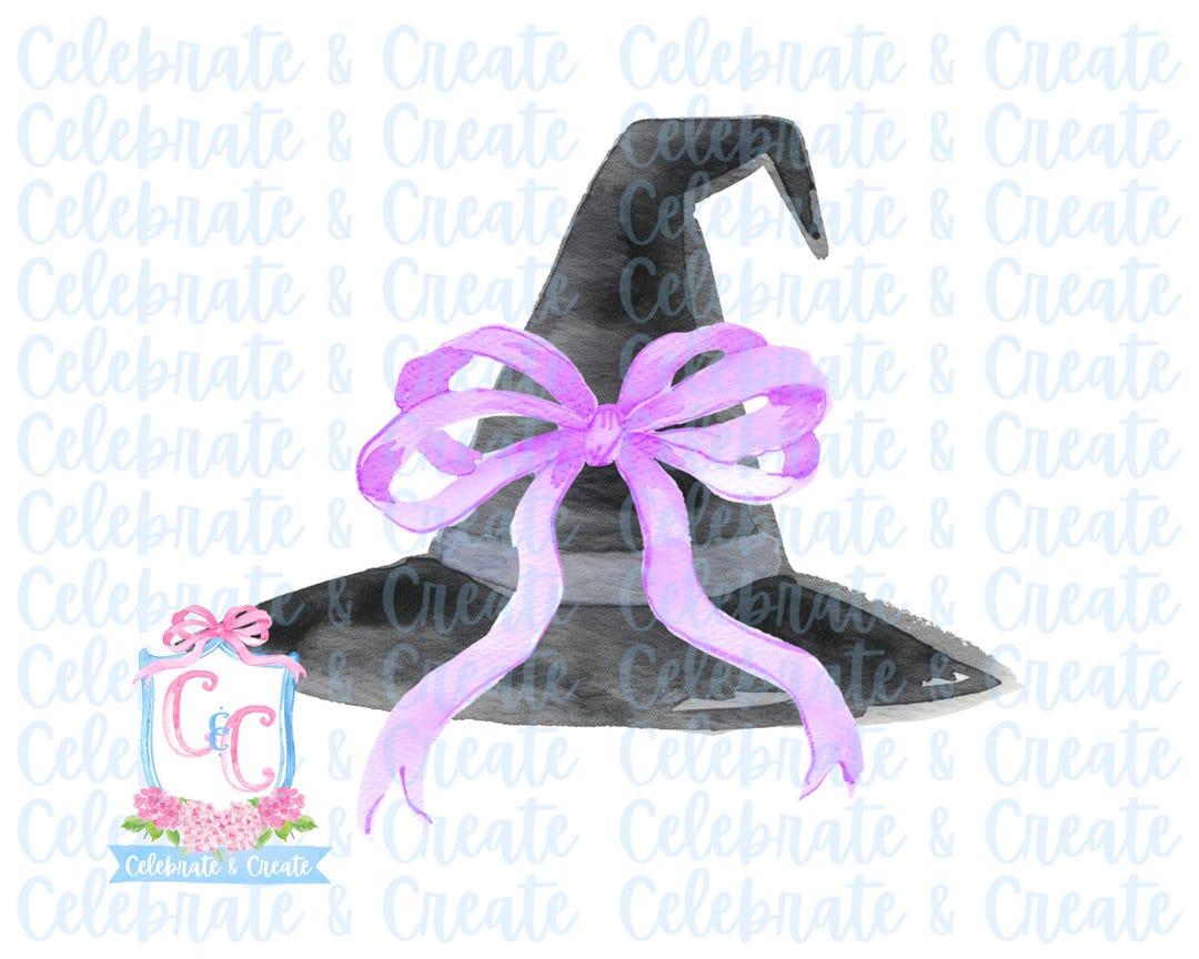 Watercolor Witch’s Hat Bow PNG Clipart Clip Stationery Grandmillennial ...