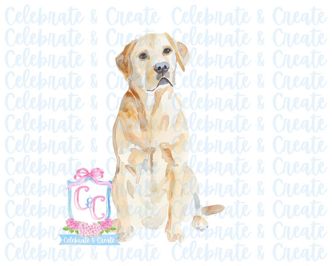 Watercolor Yellow Lab Labrador Retriever Dog PNG Clipart Stationery ...