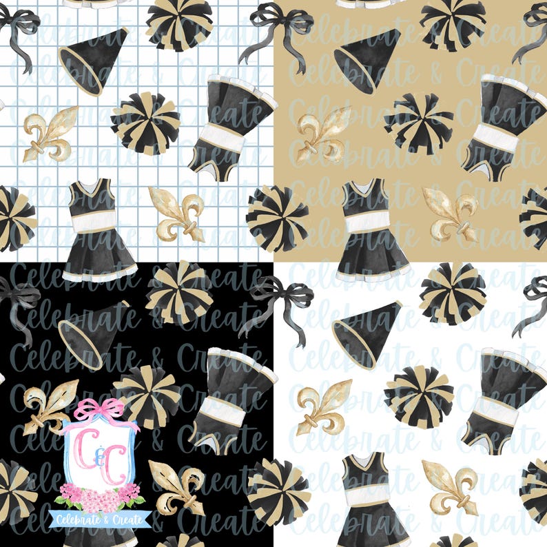 Watercolor Saints SEAMLESS PATTERN Png Clipart Grandmillennial Fleur De ...
