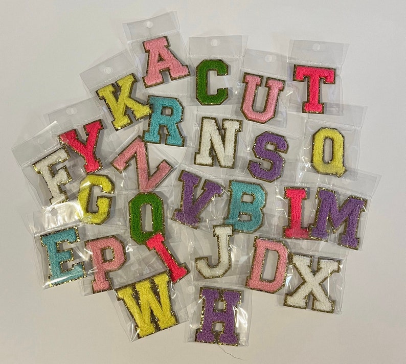 Chenille Letter Self-adhesive Patch Sticker for Notebook, Laptop, Phone ...