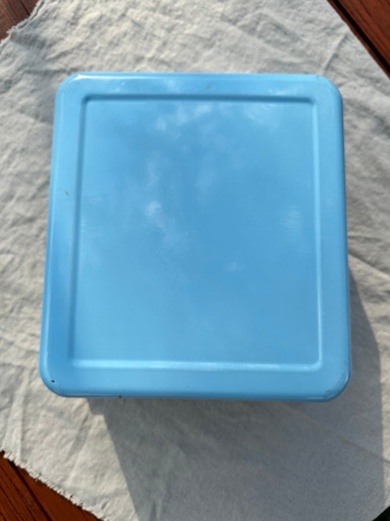 Vantage Chrome and Blue Enamel Refrigerator Drawer. Vintage hydrator ...