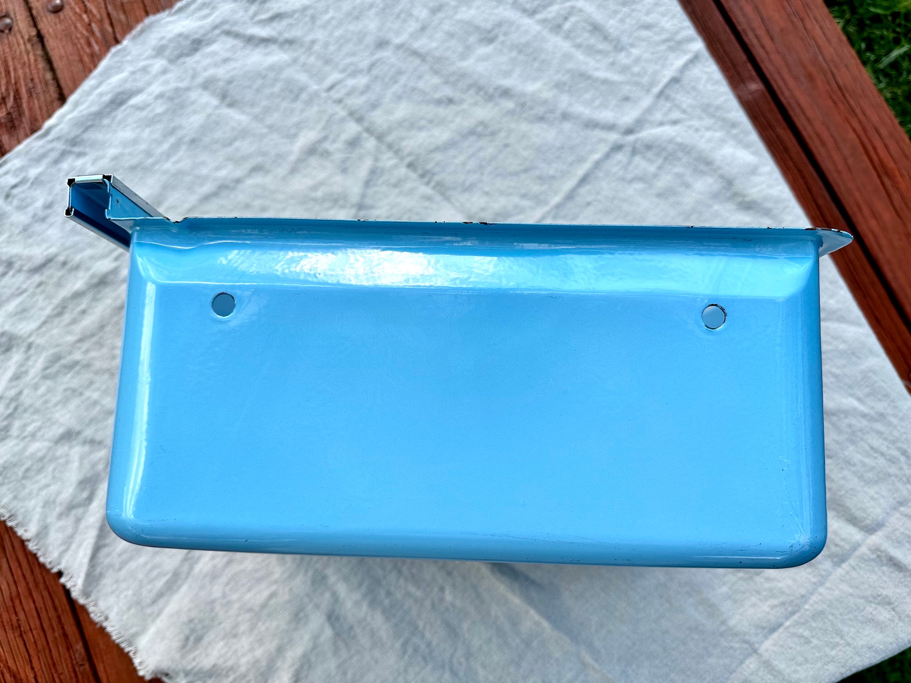 Vantage Chrome and Blue Enamel Refrigerator Drawer. Vintage hydrator ...