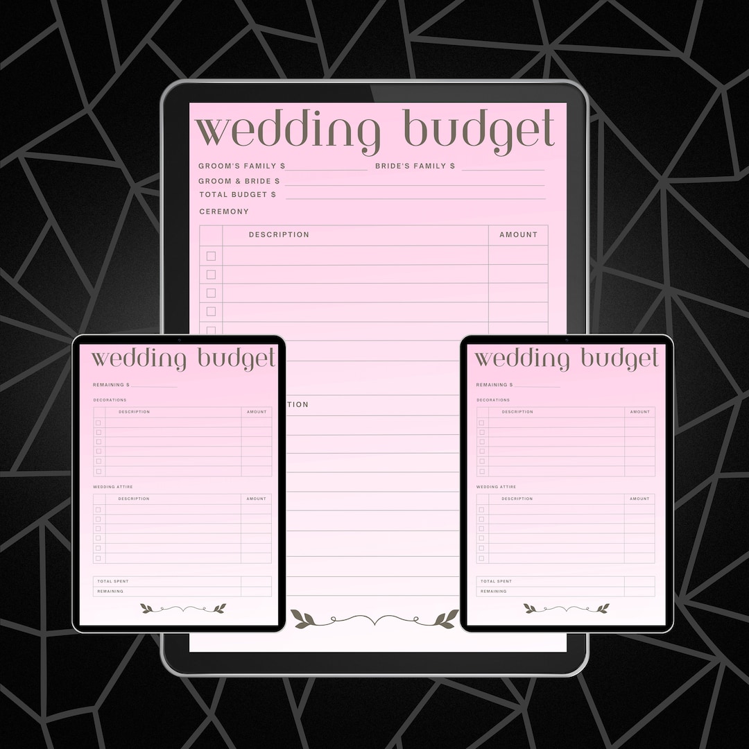 Wedding Budget Printable | Wedding Expense Tracker PDF | Digital ...