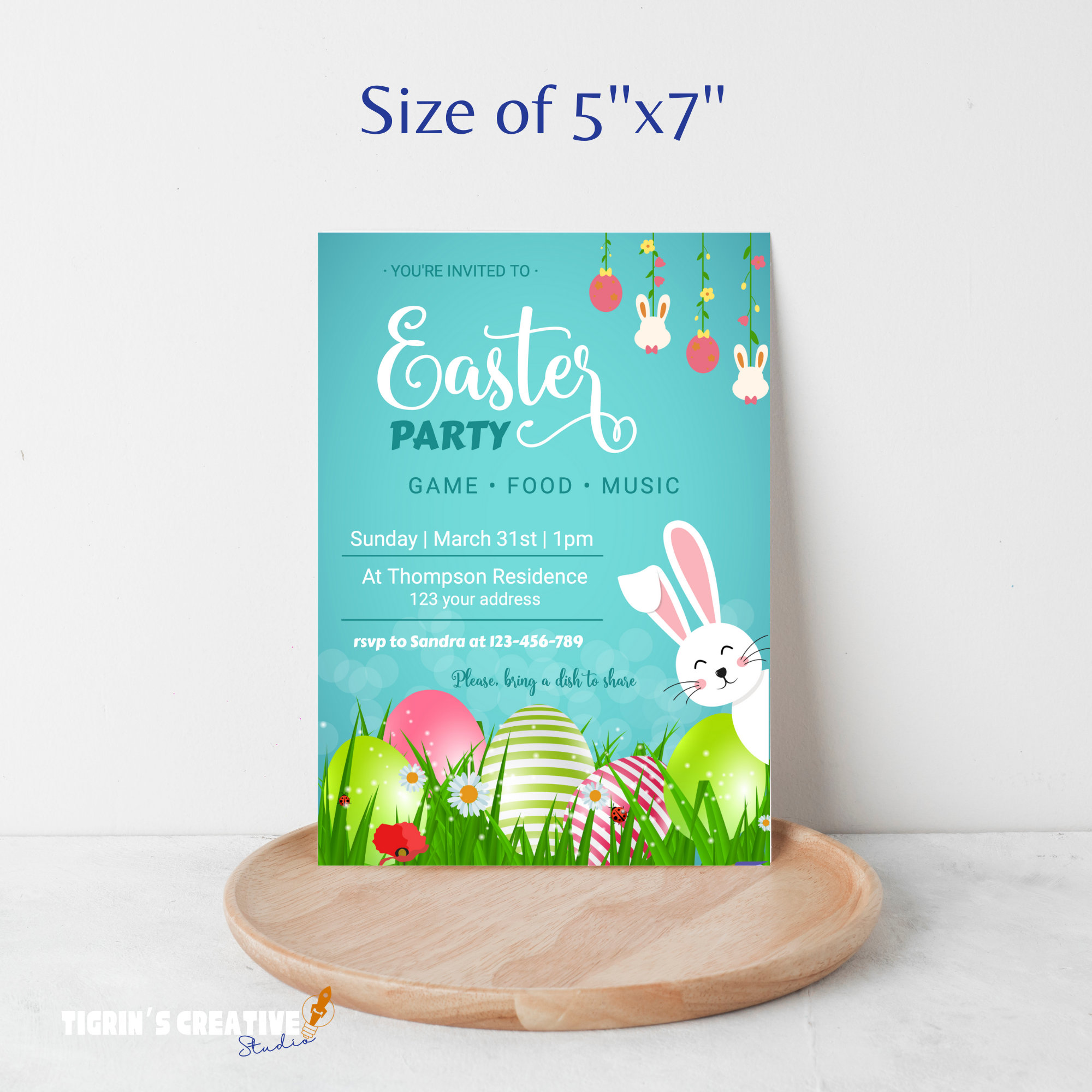 Easter Party Invitation, Easter Celebration Invitation, Editable Easter ...
