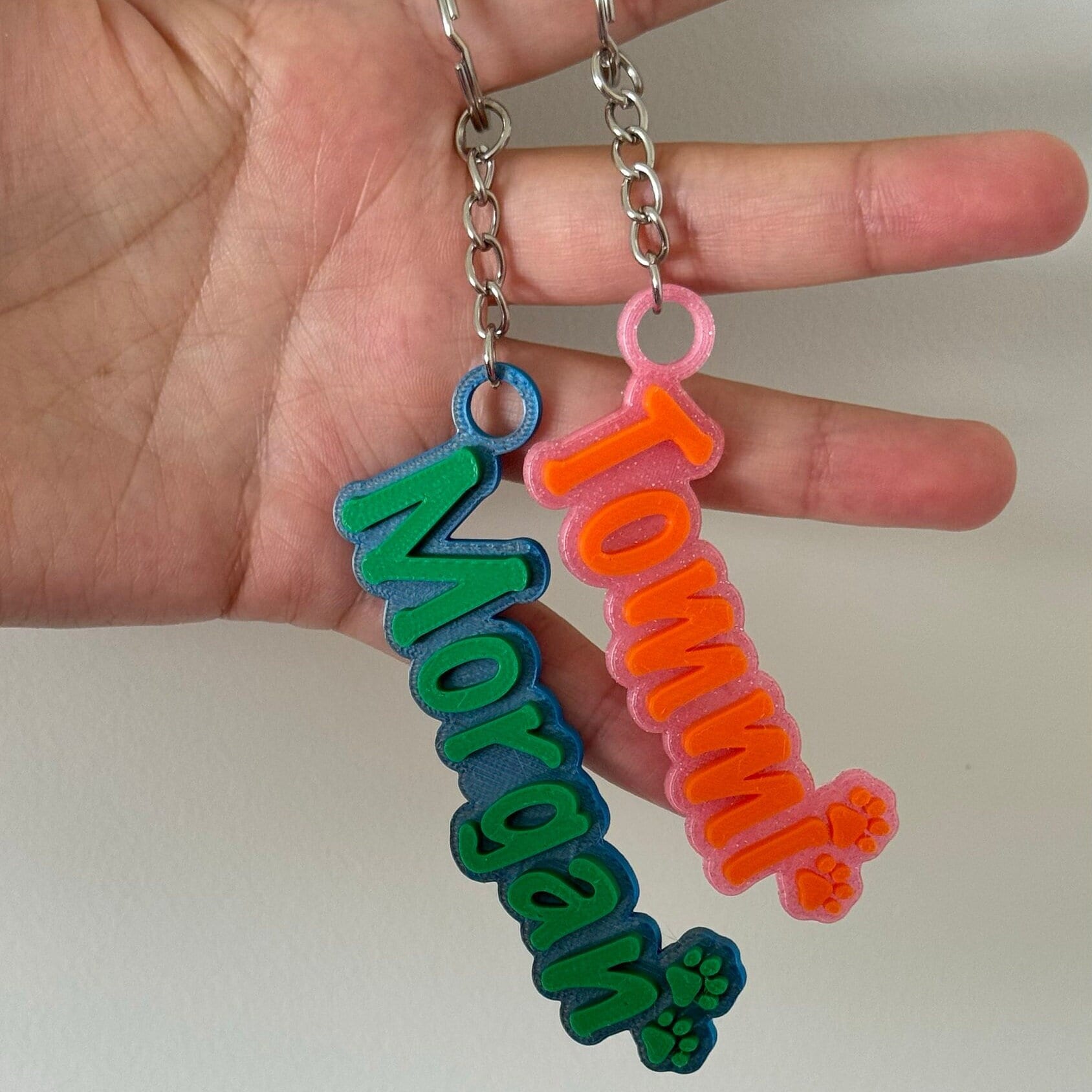 Pet Tag Name Keychains, 3D Printed Keychains, Personalized Pet Name ...