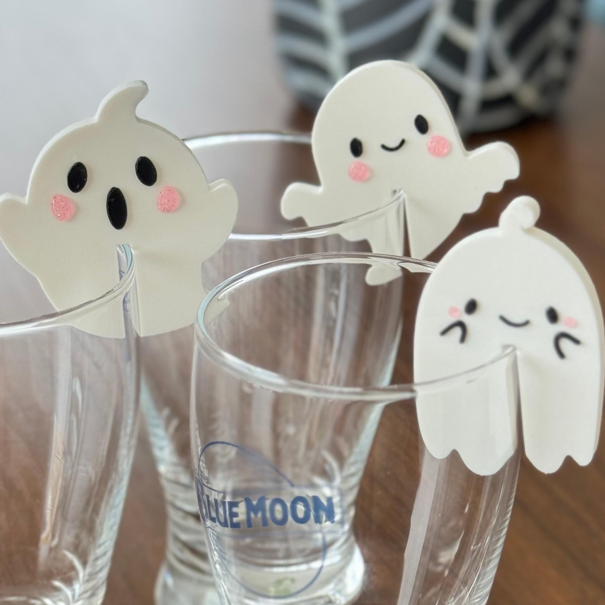 Cute Boo Ghost Drink Toppers for Halloween, Boo Ghost Glass Decorations ...