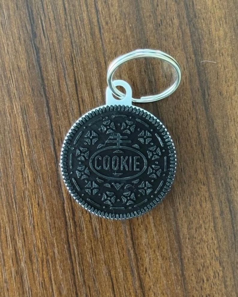 Oreo-inspired Dog Keychain Personalized, Custom Name Pet Keychain, Cute ...