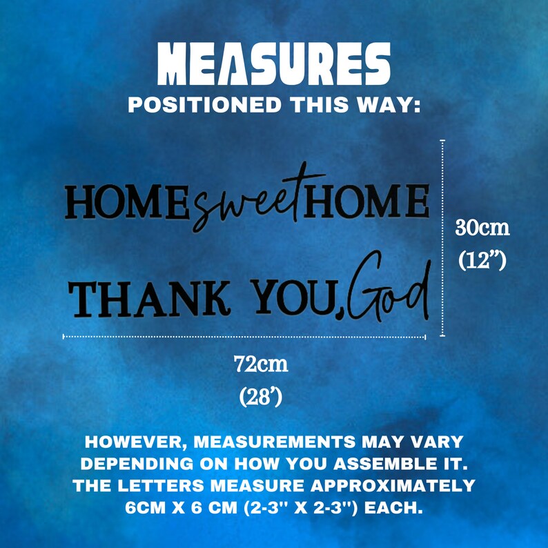 Home Sweet Home Thank You God Sign, 3D Wall Art, Customizable Assembly ...