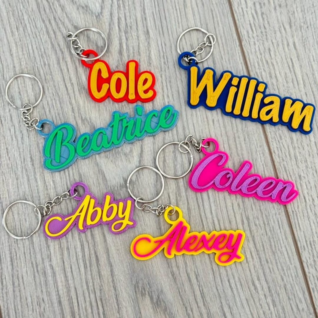 Personalized Name Keychains, 3D Printed Keychains, Custom Name Keychains, Personalized Key Ring ...