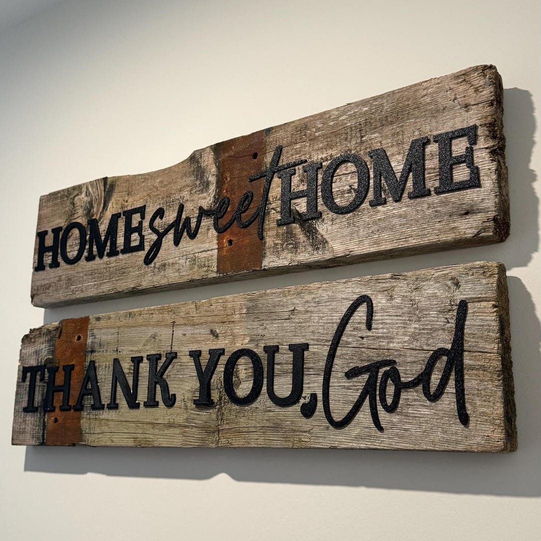 Home Sweet Home Thank You God Sign, 3D Wall Art, Customizable Assembly ...
