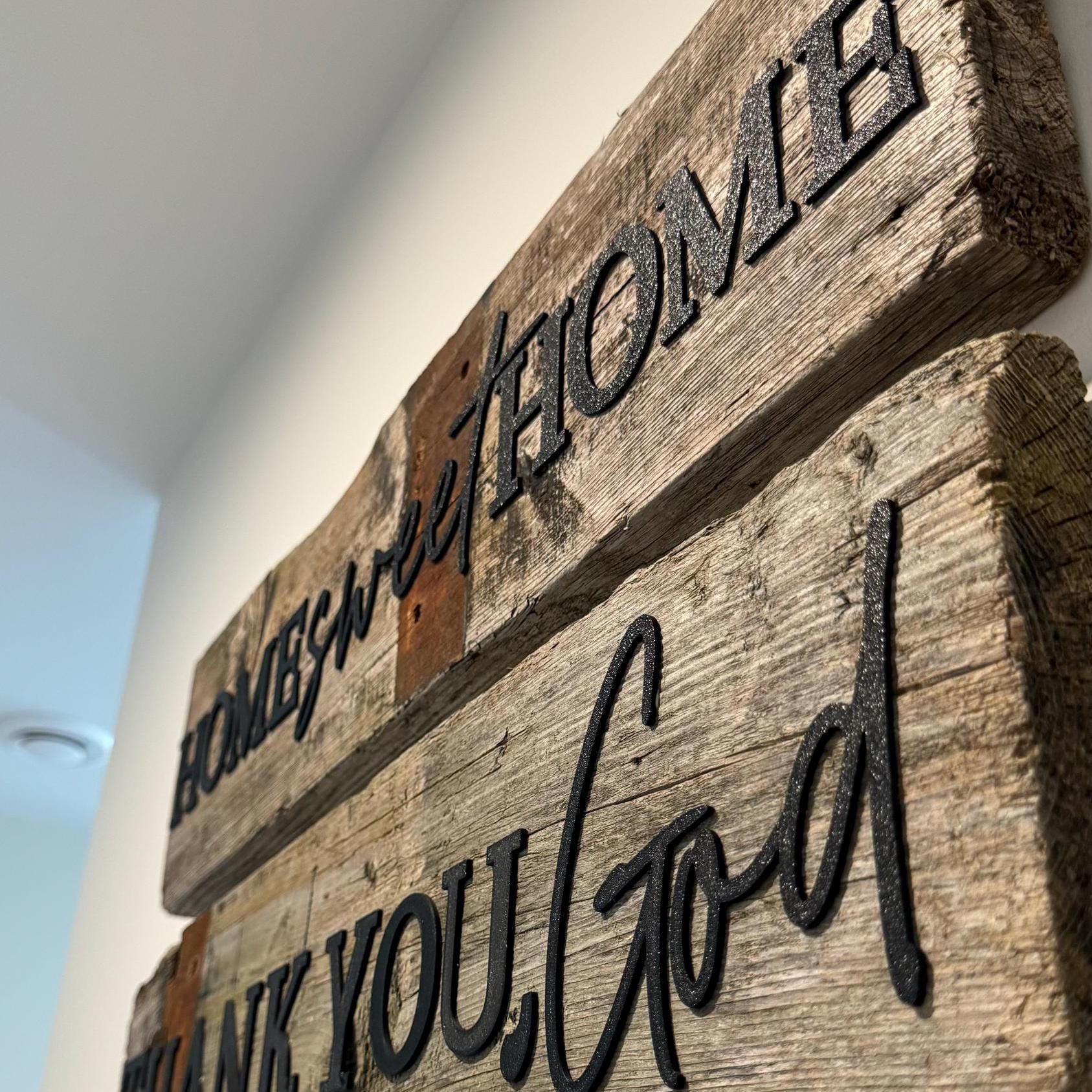 Home Sweet Home Thank You God Sign, 3D Wall Art, Customizable Assembly ...