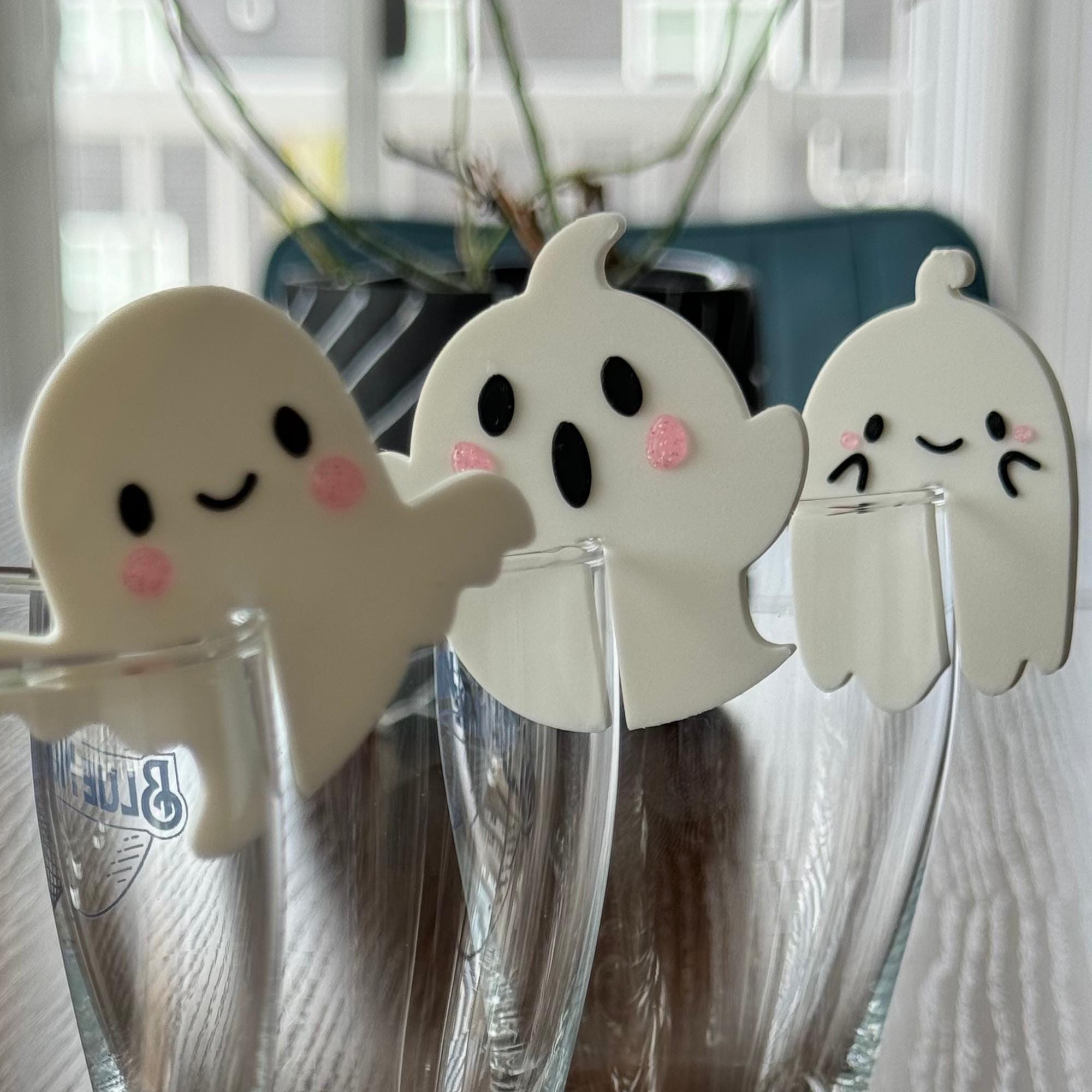 Cute Boo Ghost Drink Toppers for Halloween, Boo Ghost Glass Decorations ...