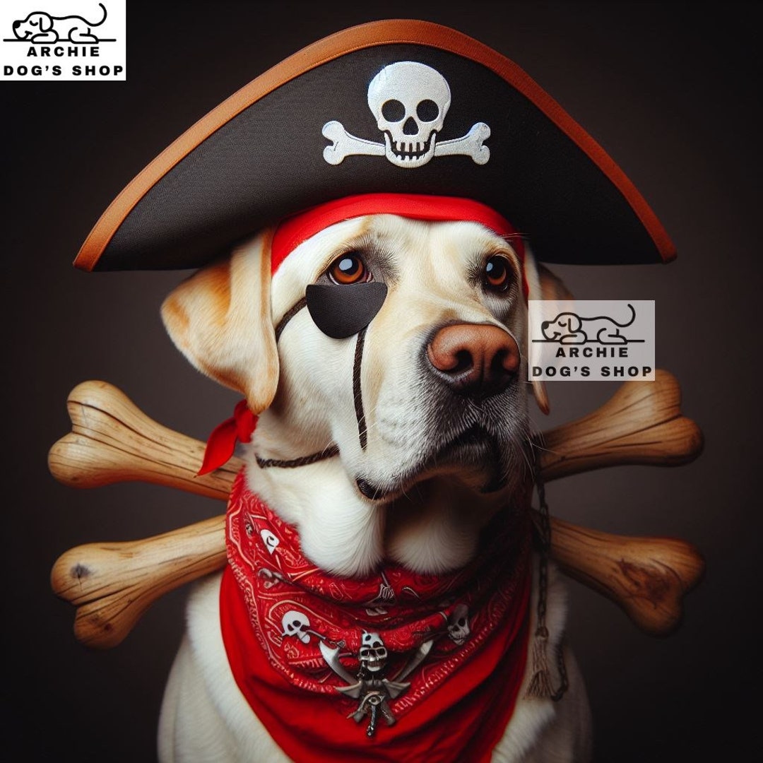 A Digital Image of a Golden Lab Dressed as a Pirate Digital Image - Etsy