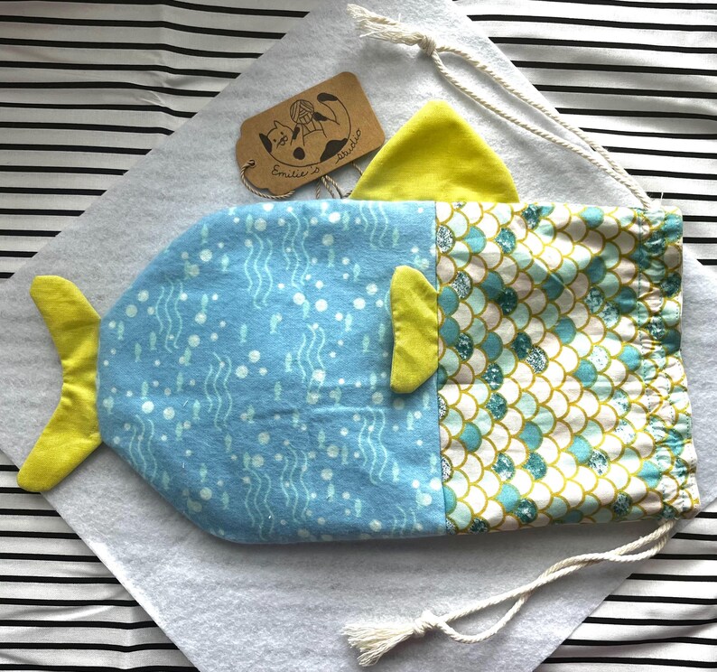Fish Drawstring Bag - Etsy