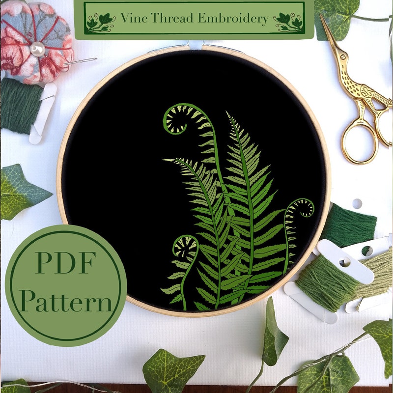 Fern Embroidery - Etsy