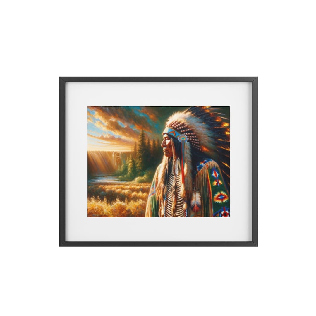 Native American on Lookout Wall Art, 14x11 - Etsy