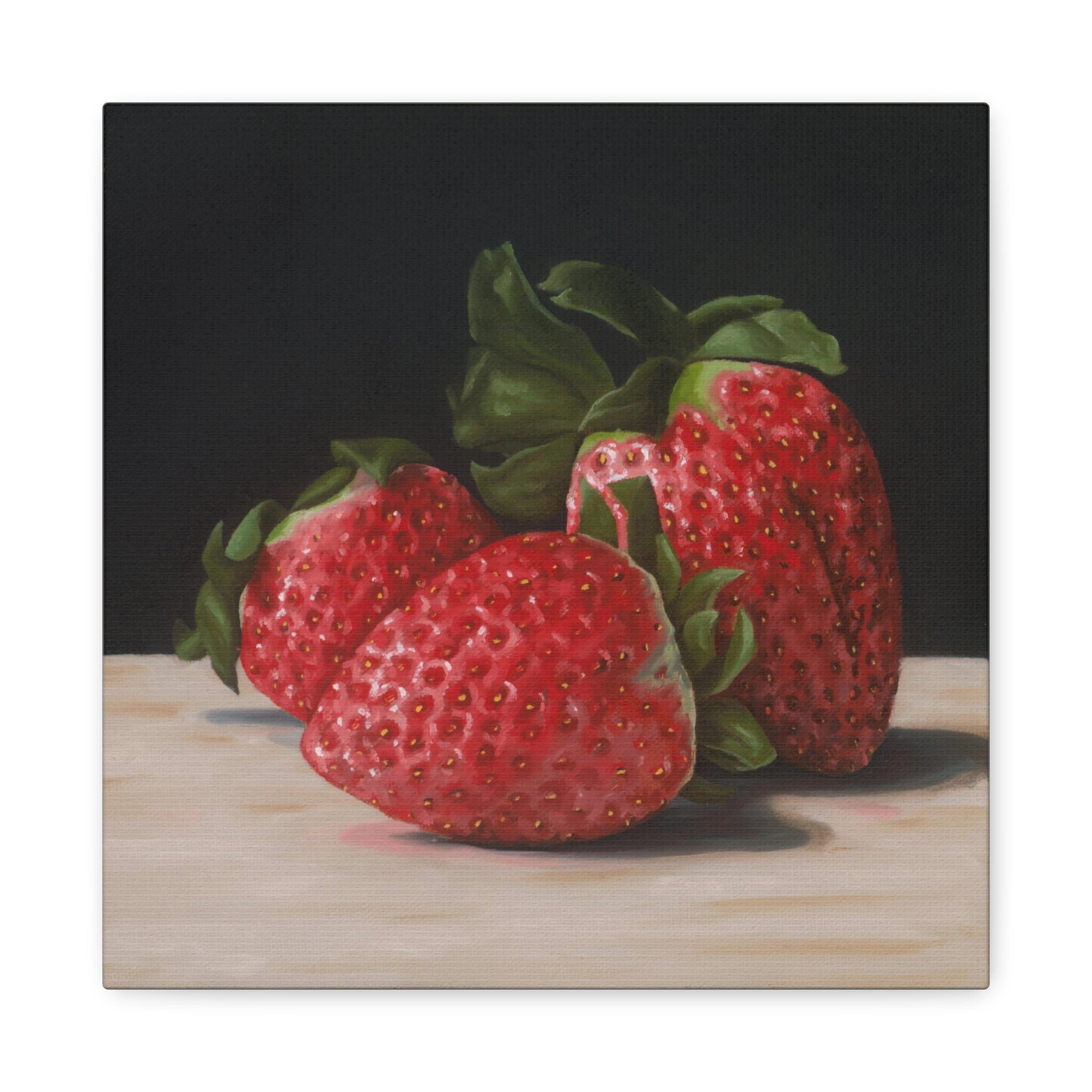 Strawberries Canvas Art Print Realistic Still Life Painting - Etsy