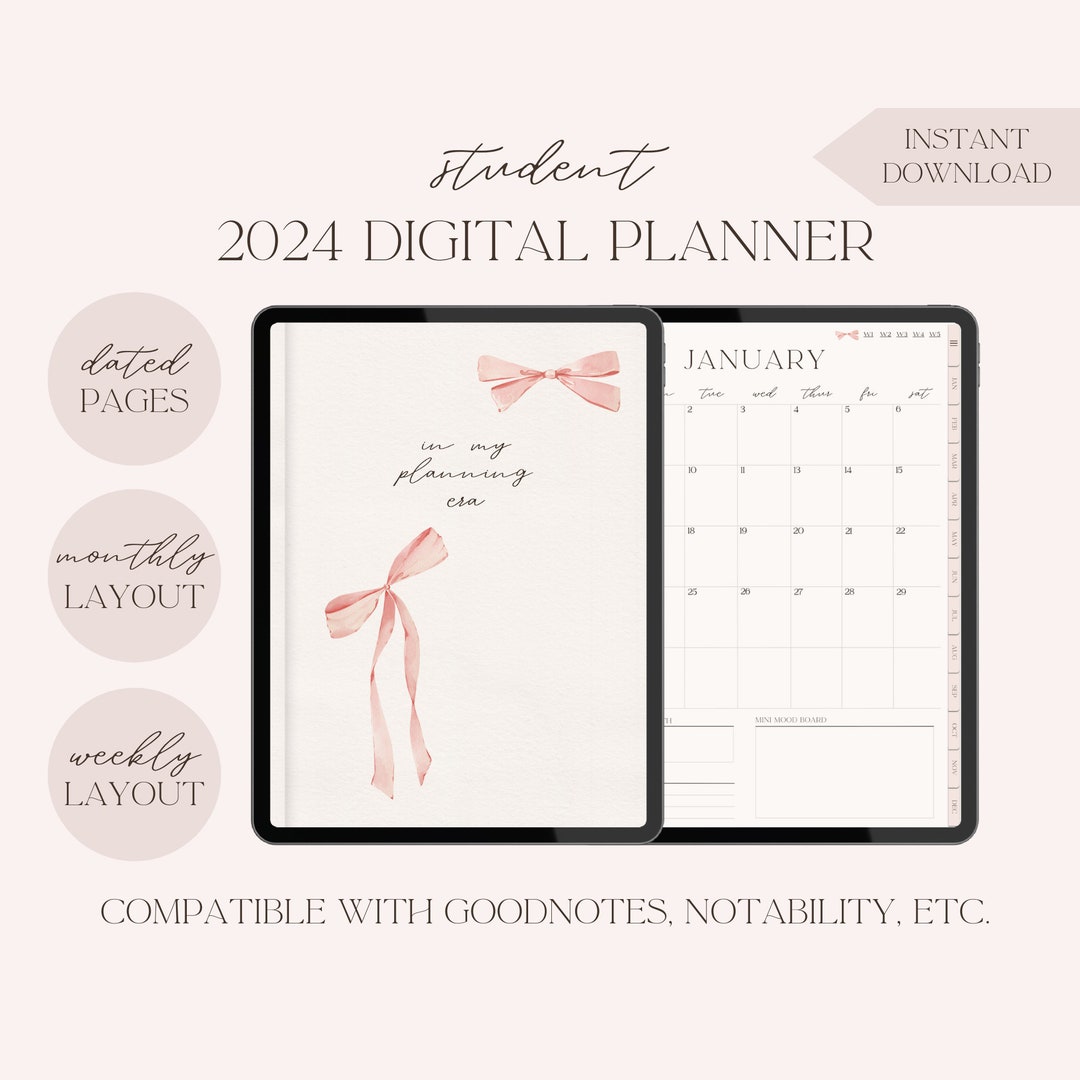 Student 2024 Digital Planner Pre-dated Goodnotes/notability/etc ...