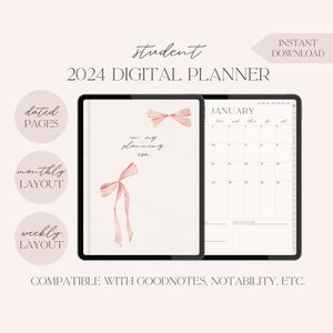 Student 2024 Digital Planner Pre-dated Goodnotes/notability/etc ...