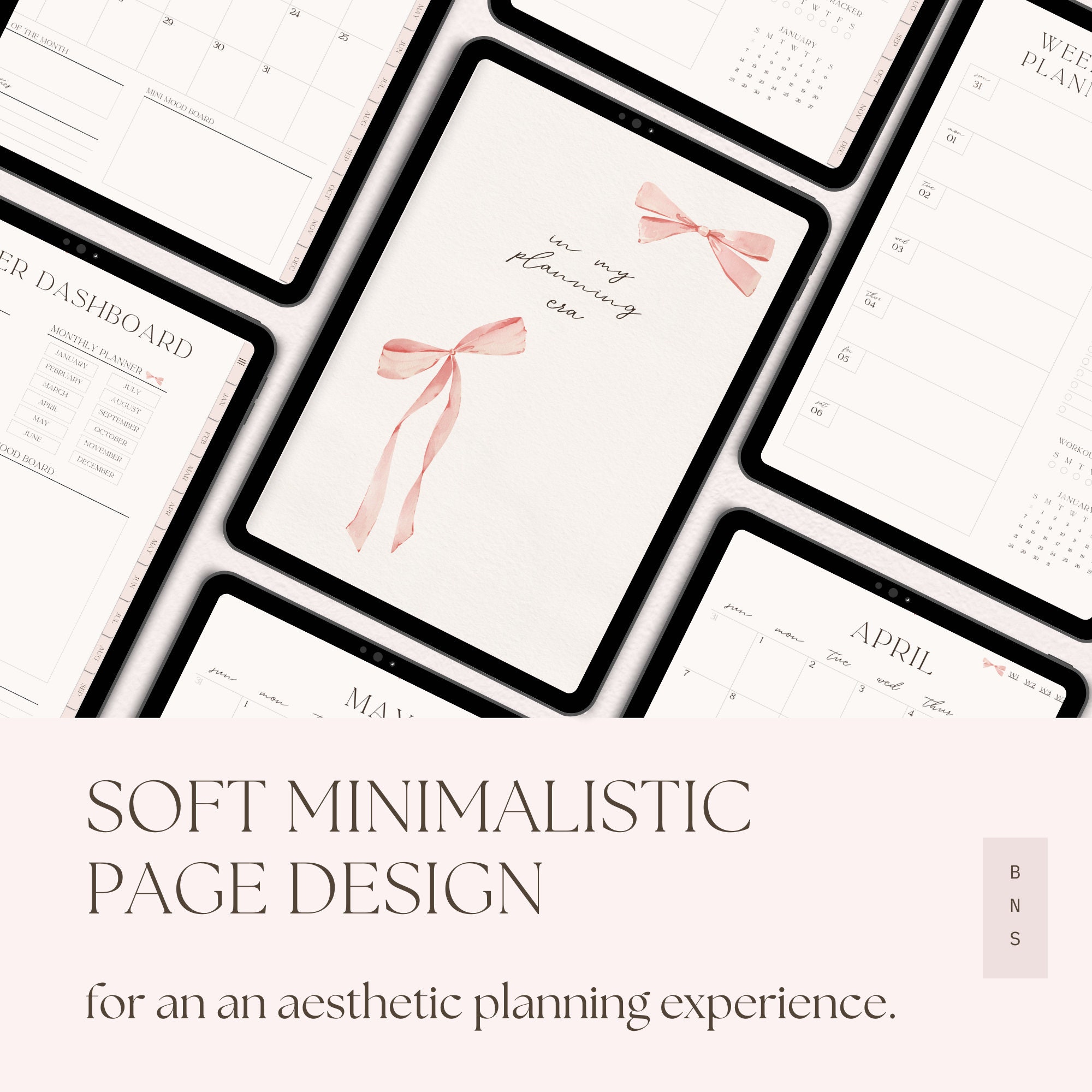 Aesthetic 2024 Digital Planner | Croquette Soft "ballerina Core" Design ...