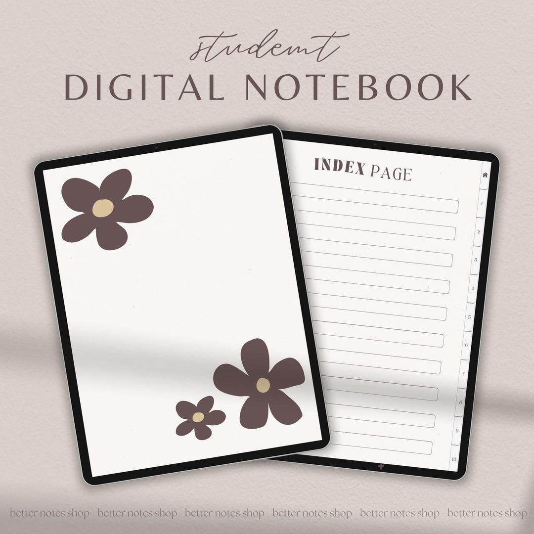 Neutral Student Digital Notebook: Hyperlinked iPad Planner (PDF ...