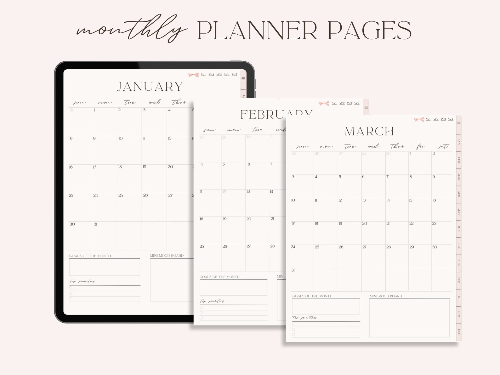 Aesthetic 2024 Digital Planner Croquette Soft ballerina Core Design ...