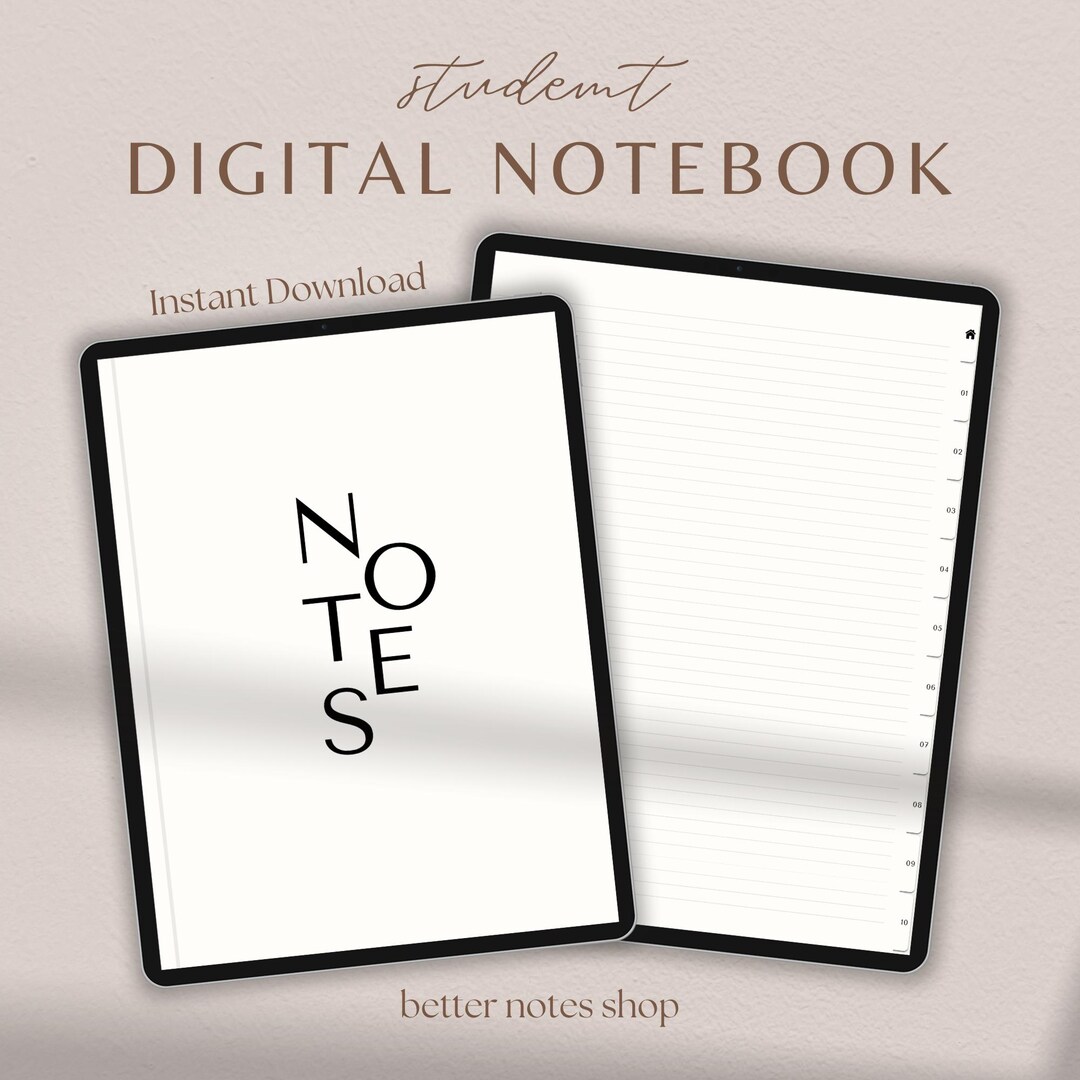 Minimalistic Digital Notebook With Tabs, Goodnotes Notebook, Portrait ...