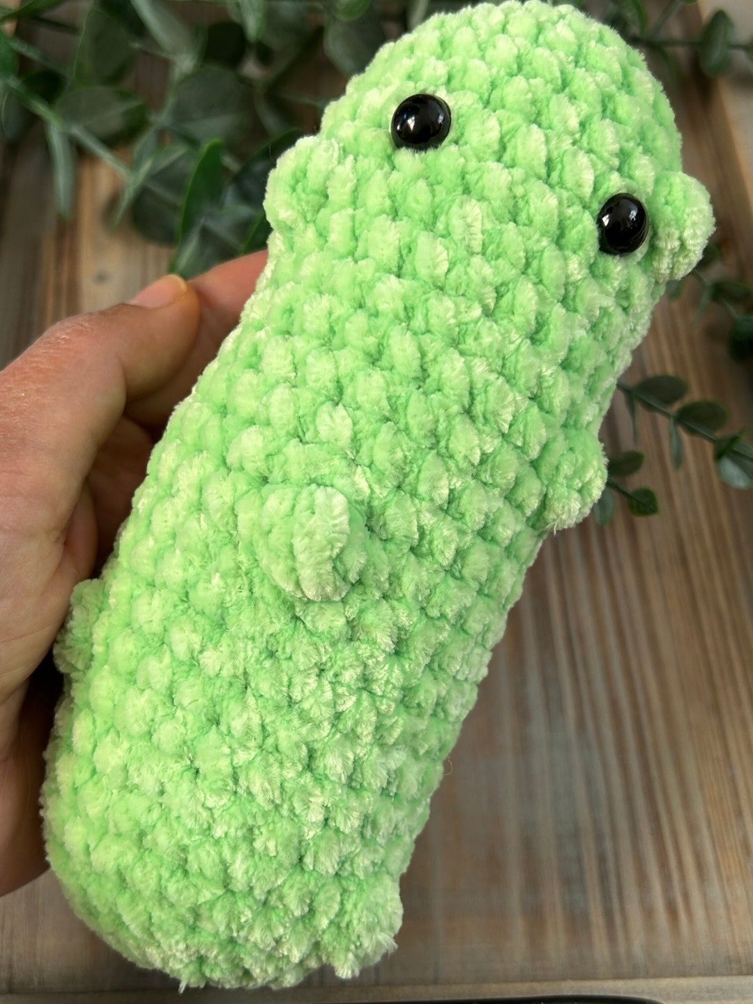 Handmade Kawaii Crochet Amigurumi Small Chunky Pickle Plushie, Cute ...