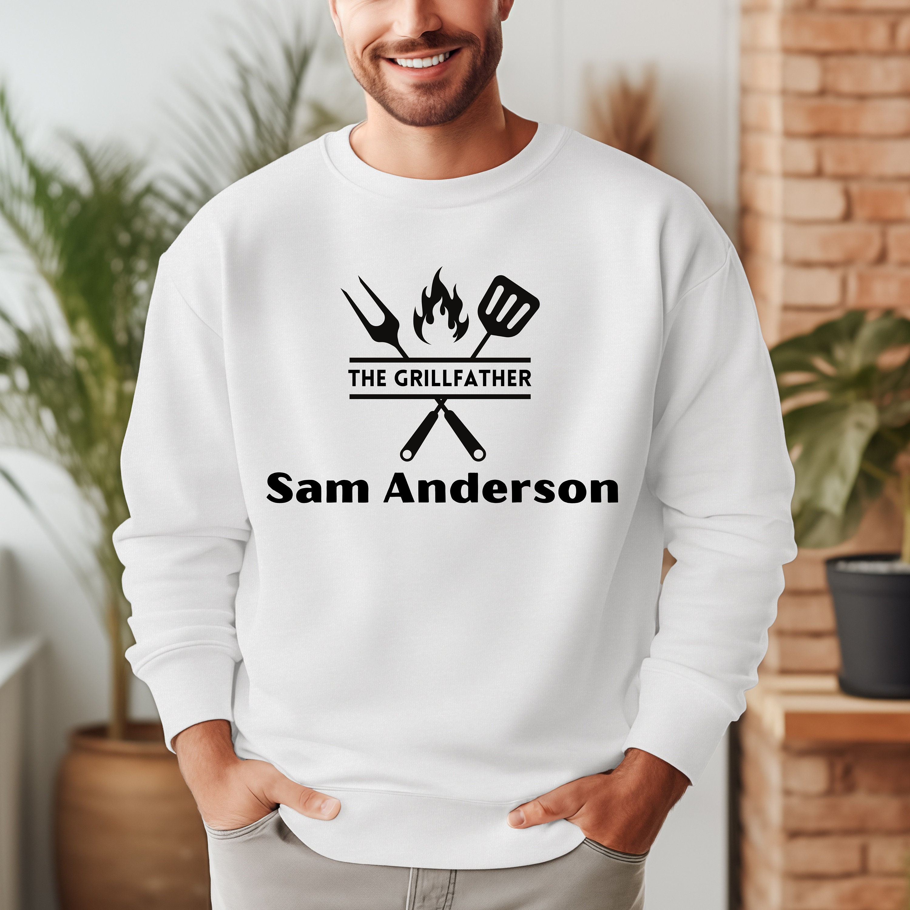 BBQ Gift Custom Name the Grill Father Sweatshirt for Fathers Gift for ...