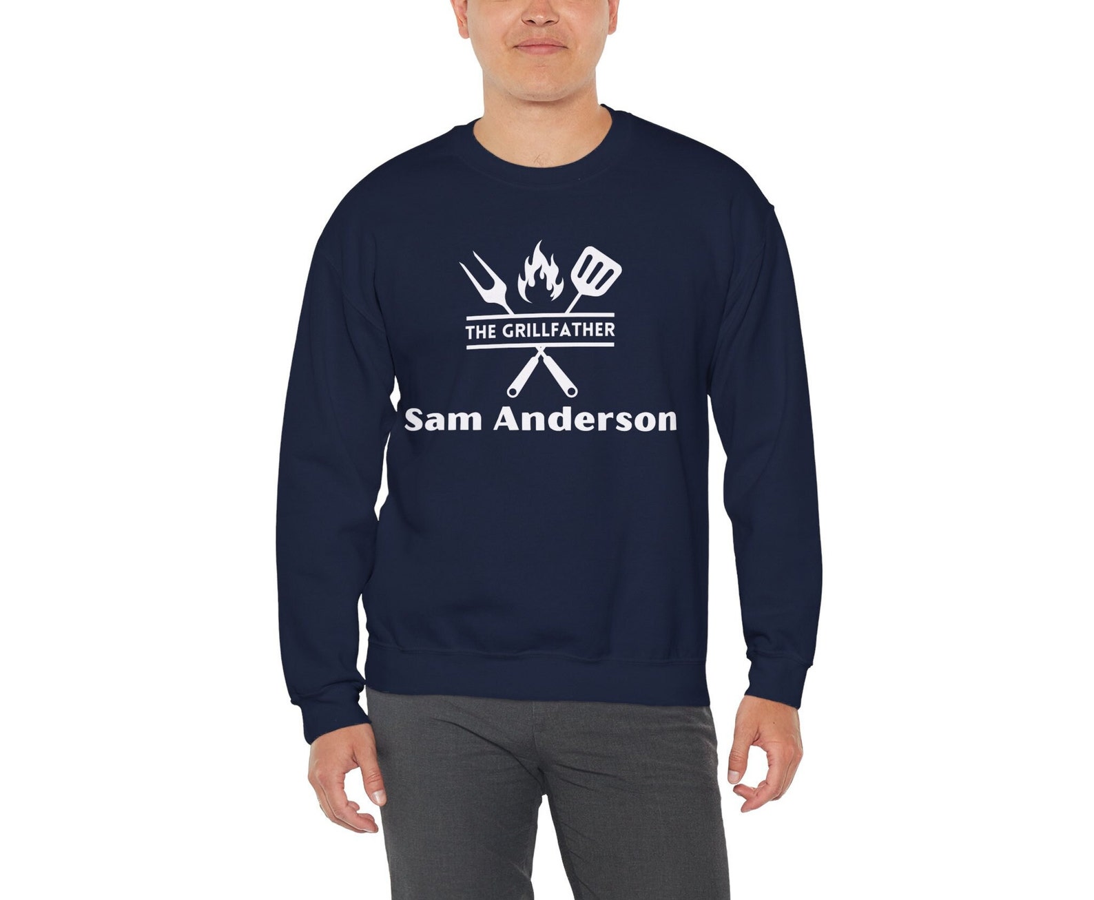 BBQ Gift Custom Name the Grill Father Sweatshirt for Fathers Gift for ...