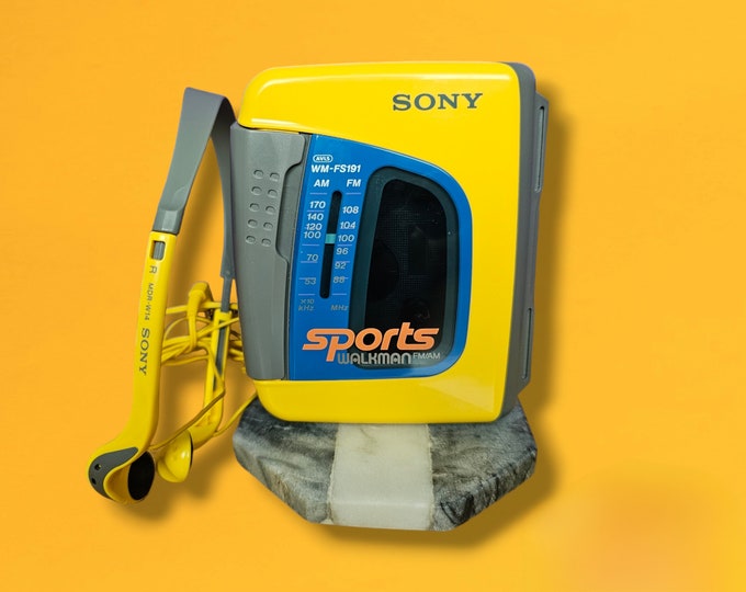Vintage Sony Yellow Sports Walkman- Tested & Working W/ Headphones - Etsy
