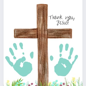 Easter Handprint Art, Happy Easter, Cross Keepsake Craft, Cross ...