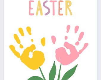 Easter Handprint Art, Happy Easter, Cross Keepsake Craft, Cross ...