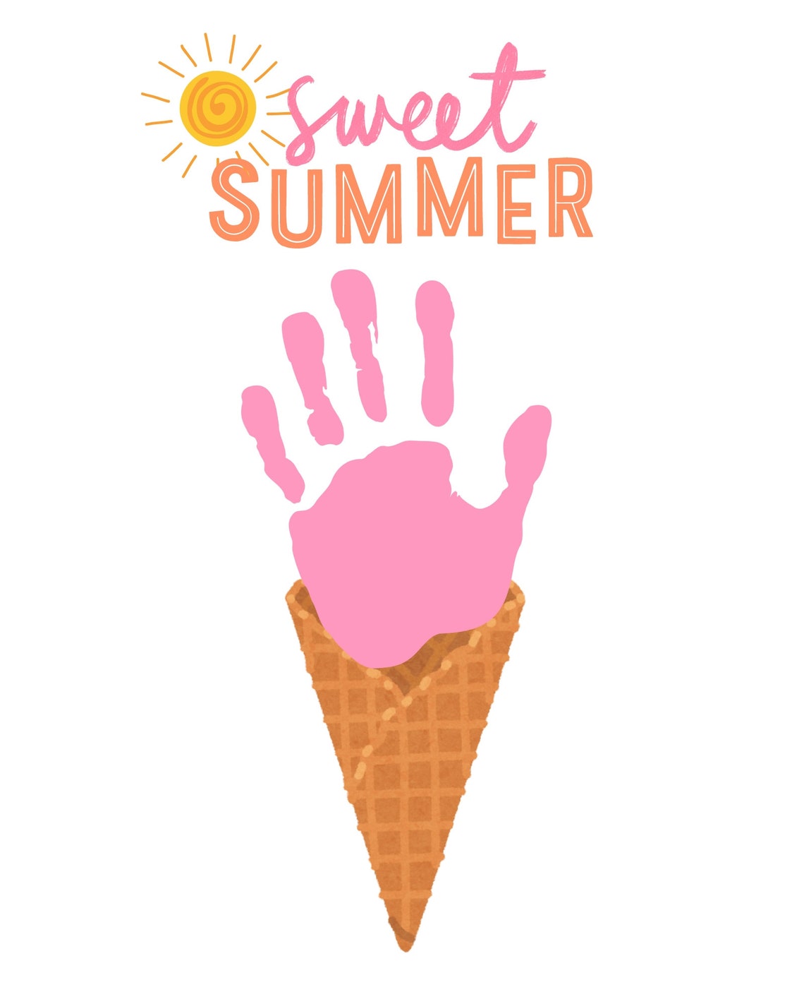 Ice Cream Handprint Art, Summer Keepsake Craft (digital Download) - Etsy