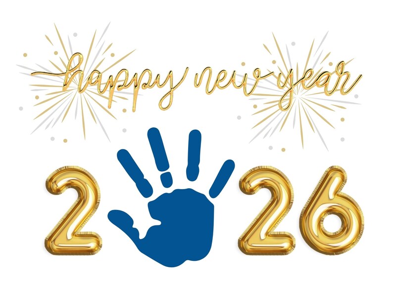 Happy New Year Handprint Art- 2026 Keepsake Craft- New Year - Preschool ...
