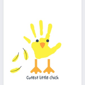 Easter Handprint Art, Happy Easter, Little Chick Keepsake Craft, Chick ...