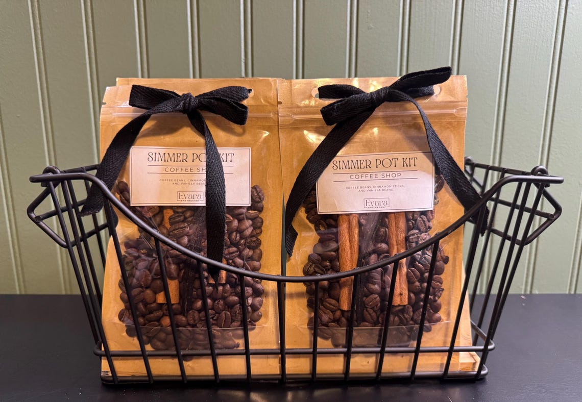 Coffee Shop Simmer Pot Kit – Coffee Beans, Cinnamon Sticks & Vanilla ...