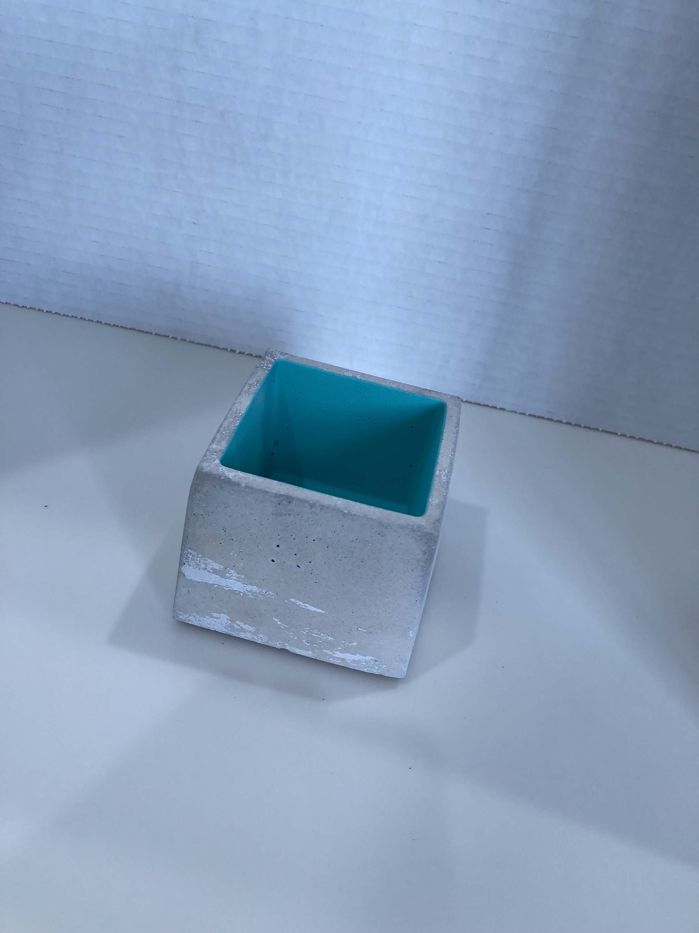 Handmade Small Square Concrete Pot: Modern Cement Planter - Etsy