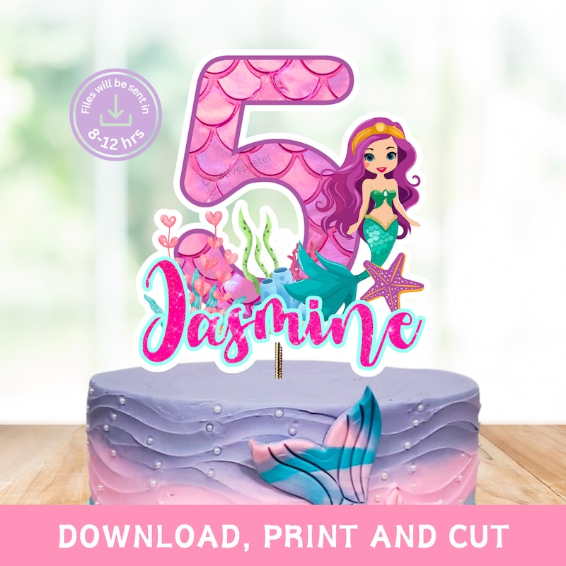 Mermaid Cake Topper - Etsy
